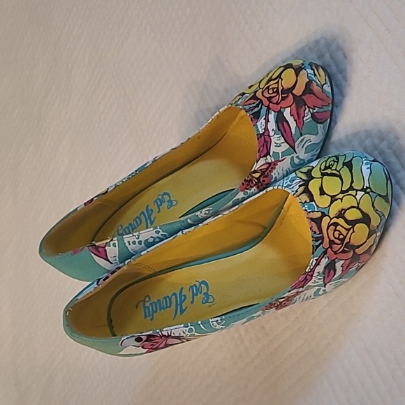 Ed Hardy | Shoes | Ed Hardy Womens Emma Floral Slip On Multicolor Pump ...
